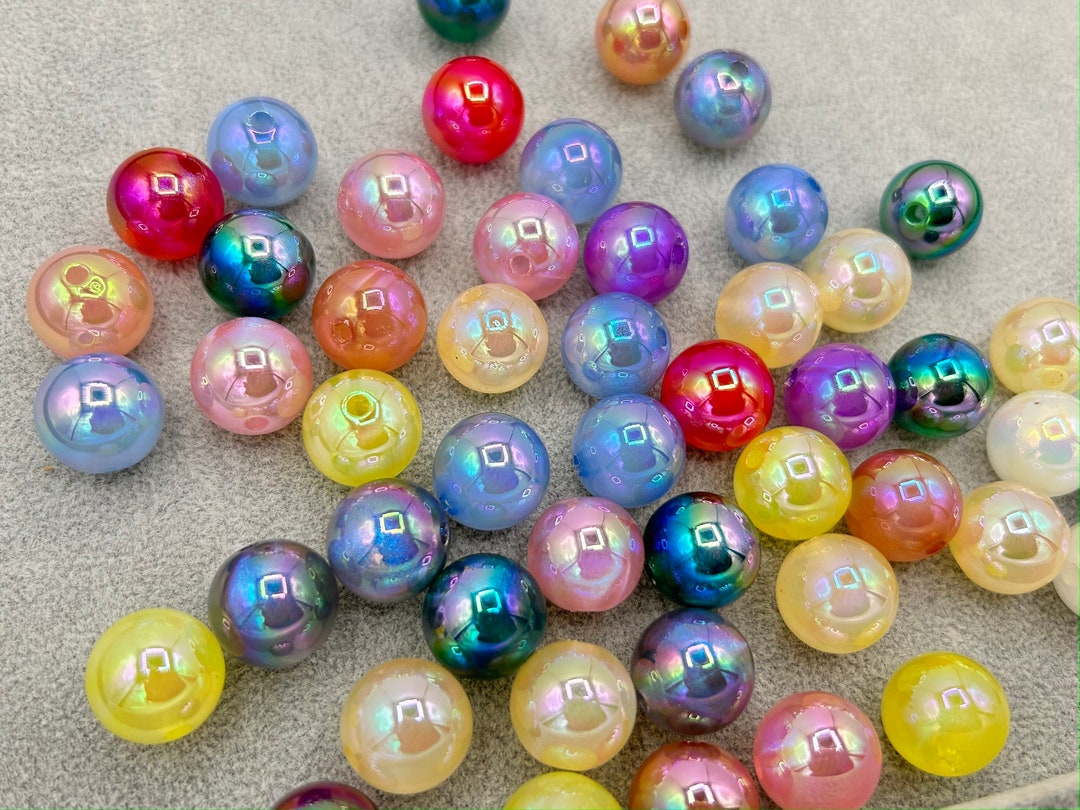 Clearance 10 Pcs Galaxy Beads, Beads for Pen, DIY Supplies 16mm Galaxy Bubblegum Beads, Acrylic ...