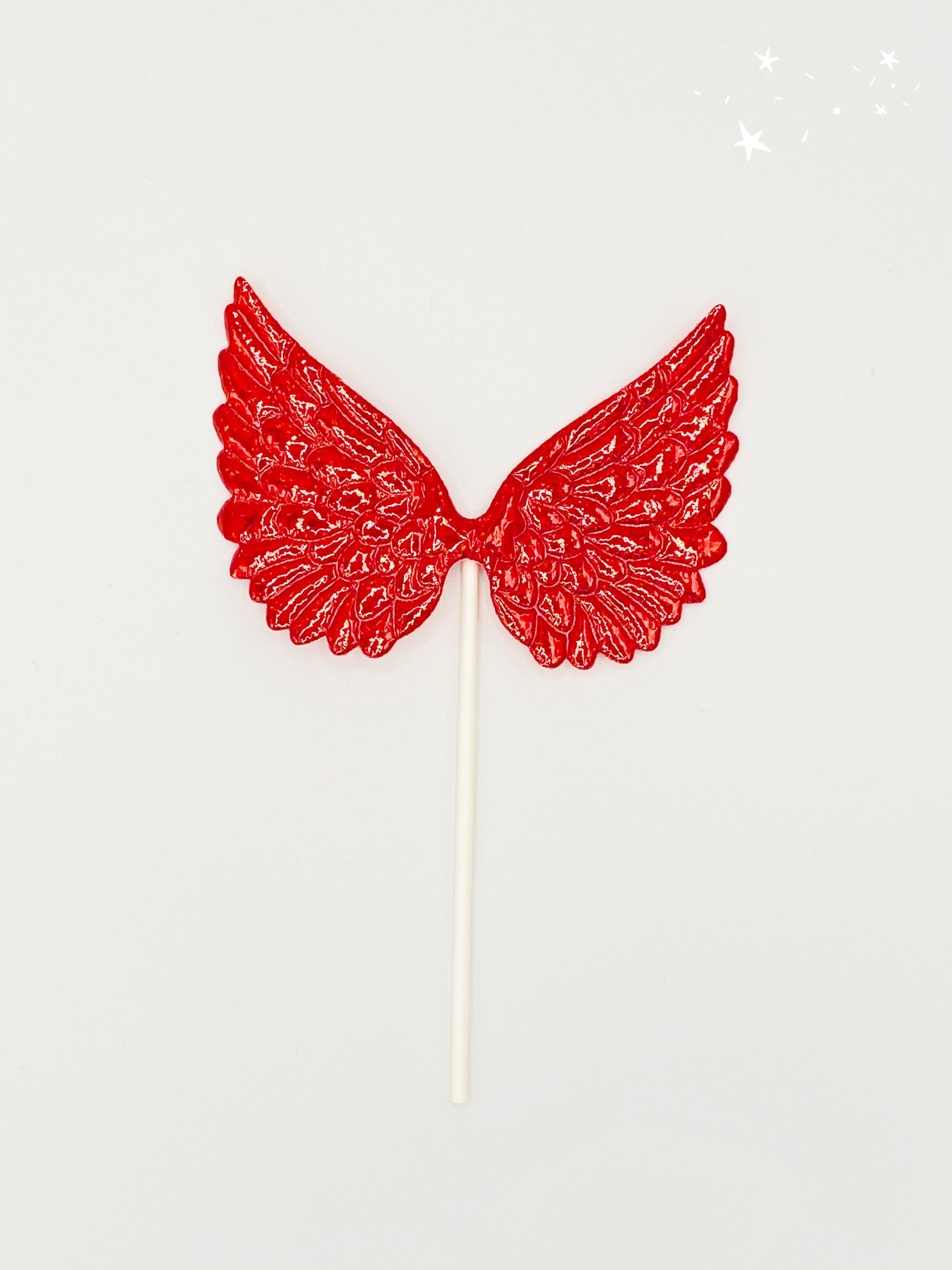 Glitter Cake Toppers Large Size Angel Wings Cupcake Topper - Etsy