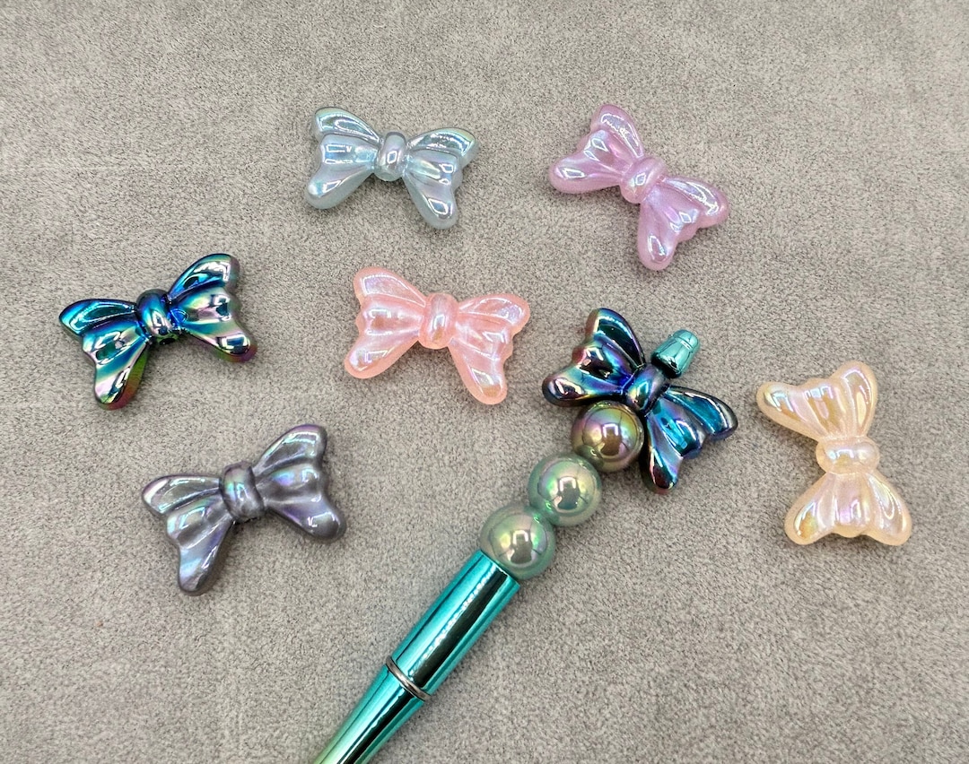 5 Pcs Large Bowknot Decoration Beads, Beads for Pen, DIY Supplies 40mm ...