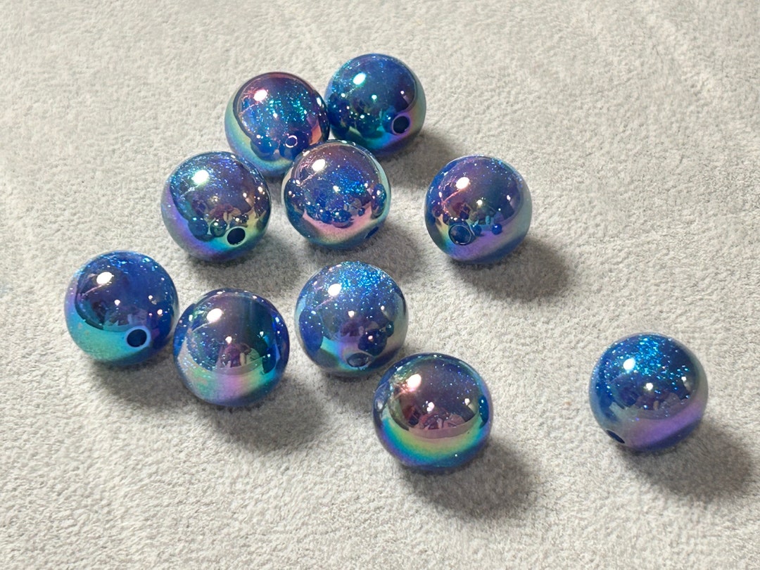 10 Pcs Galaxy Beads, Beads for Pen, DIY Supplies 16mm Galaxy Bubblegum Beads, Acrylic Beads ...