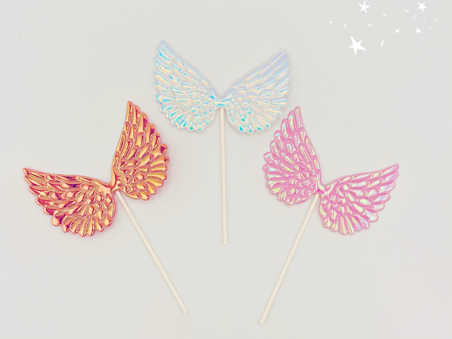Glitter Cake Toppers Large Size Angel Wings Cupcake Topper, Cake Decor ...
