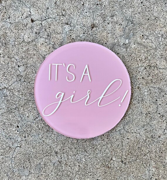 It's a Girl Sign Acrylic Gender Reveal Announcement Sign - Etsy