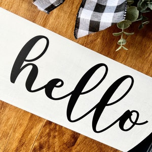 Door Hanger Welcome Sign Wooden Hello Door Sign Every - Etsy