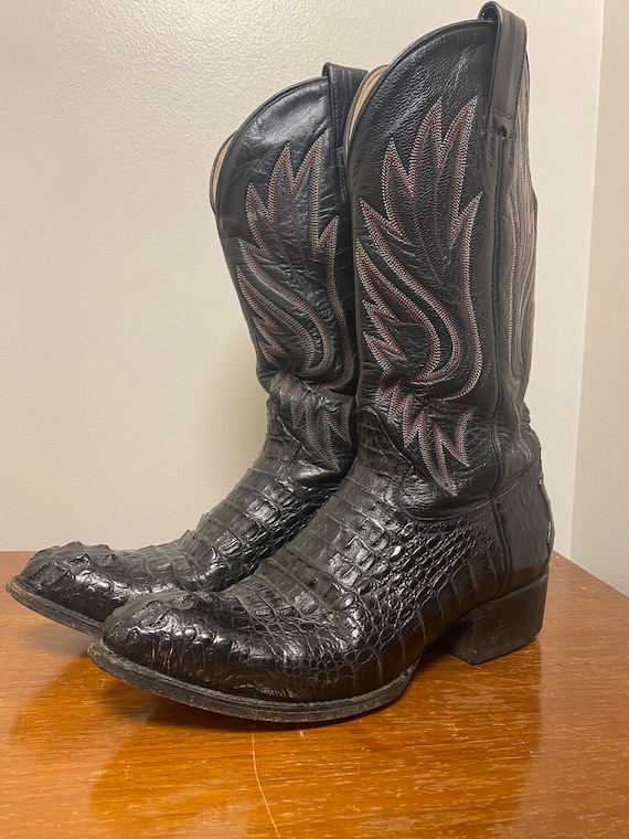 Horned back alligator skin boots - Gem