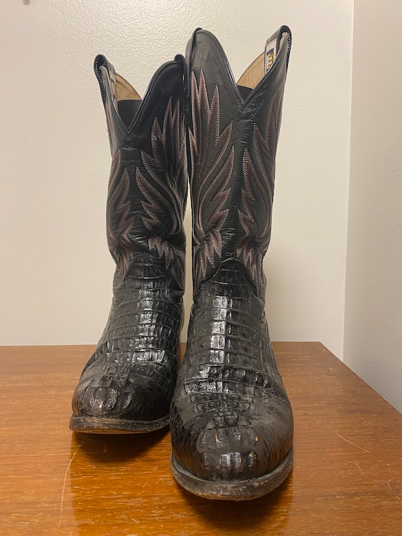 Horned back alligator skin boots - Gem