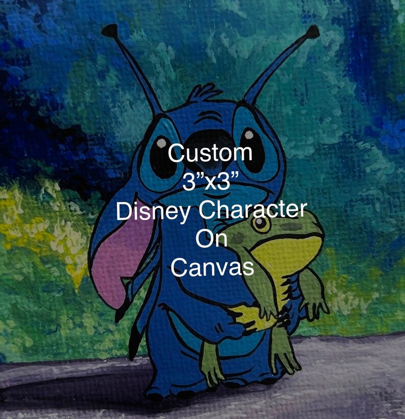 Acrylic Custom Cartoon Character Mini Canvas with Easel Painting ...