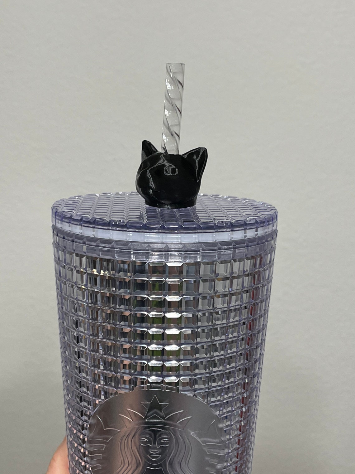 Cat Straw Topper Charm 3d Printed Black - Etsy