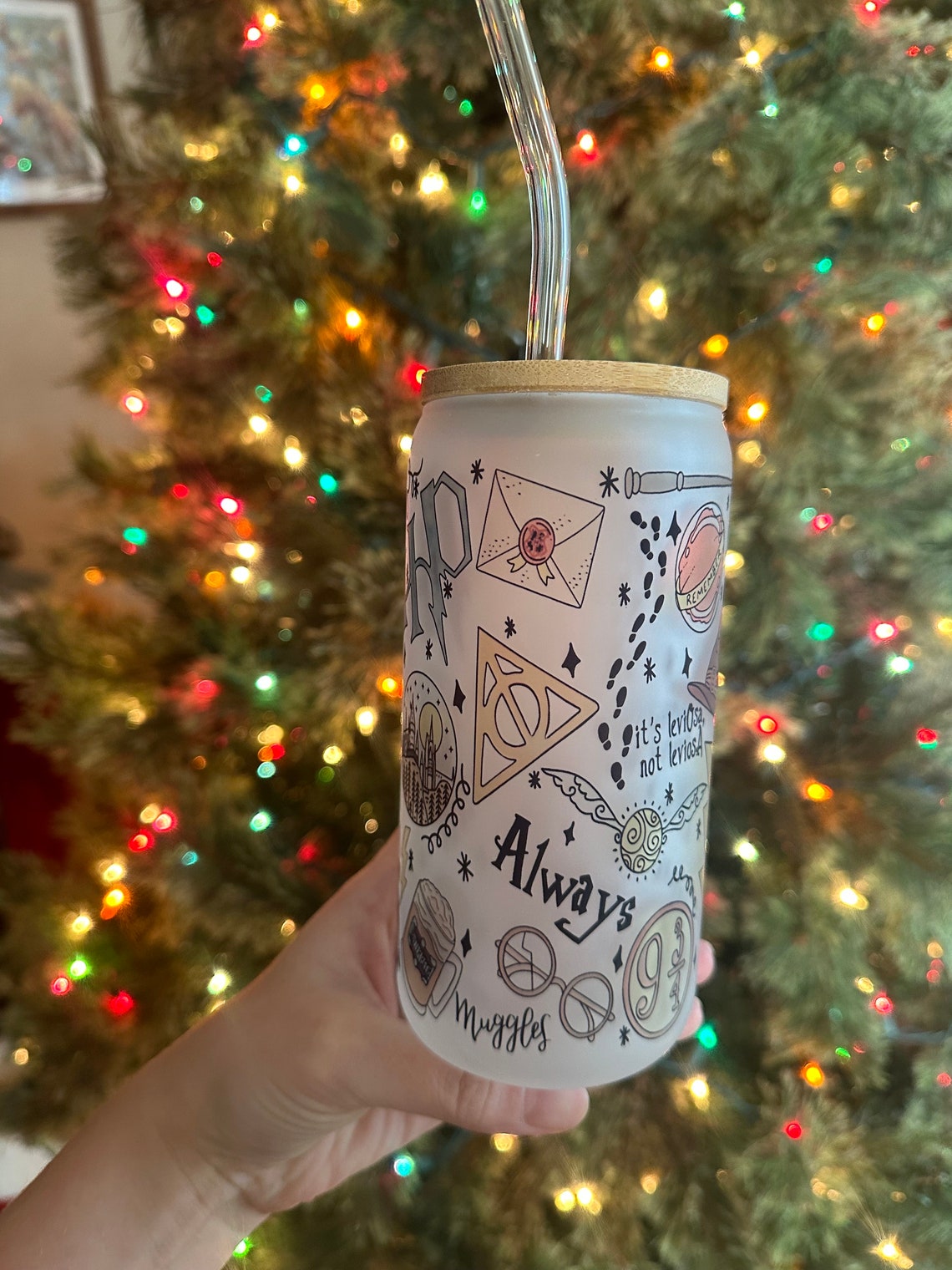 Harry Potter Frosted Glass, Movie Cup - Etsy