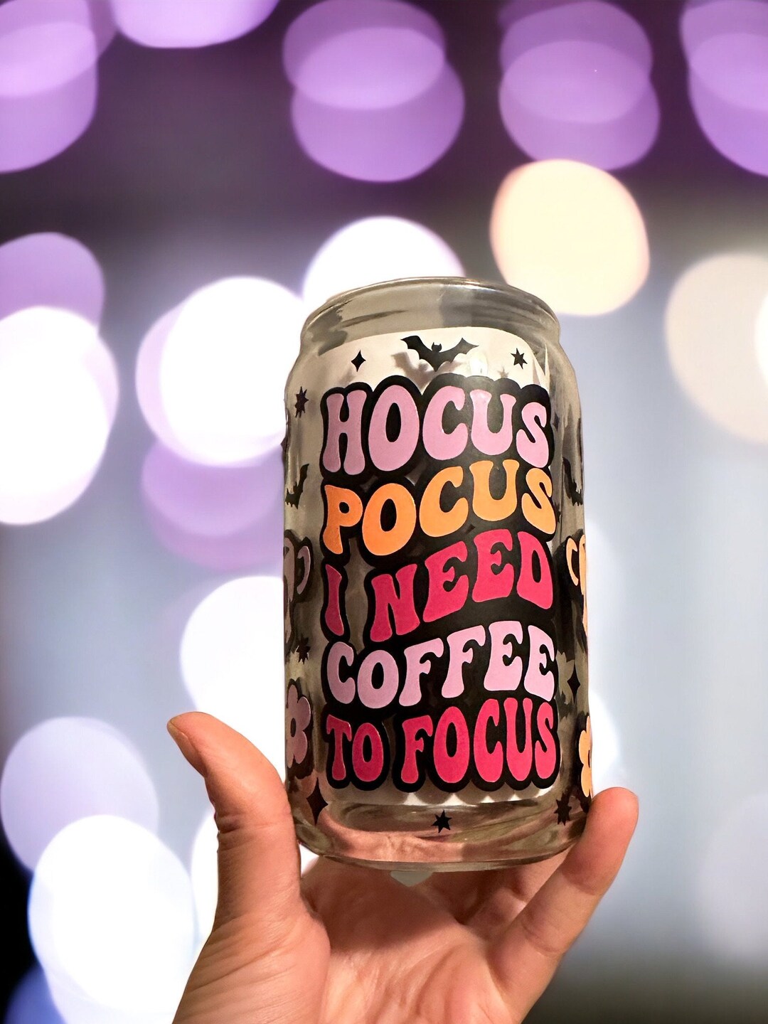 Hocus Pocus I Need Coffee to Focus Can Glass Libby Glass - Etsy