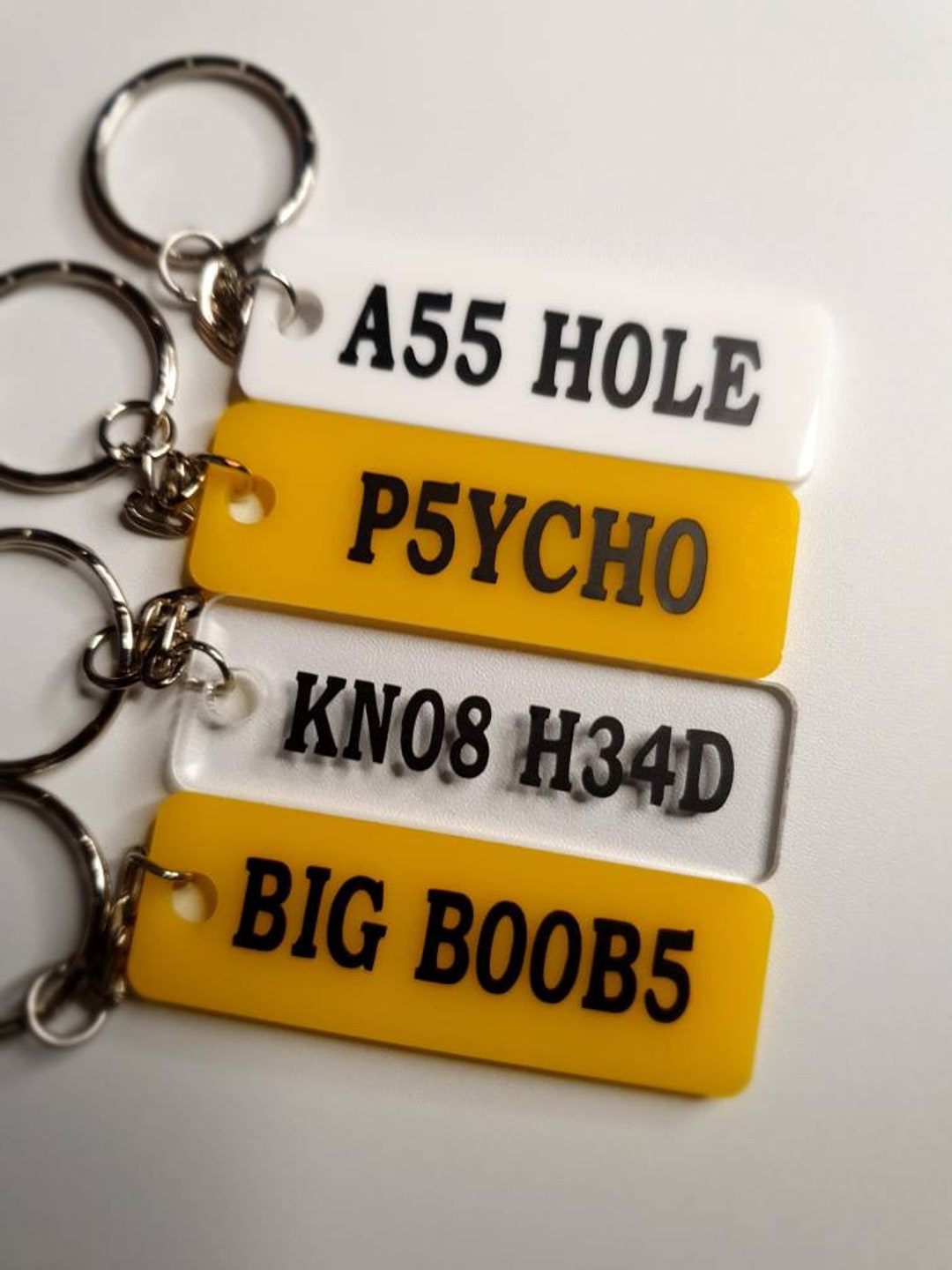 Rude Number Plate Keychain Number Plate Keychain Cheeky Gift Fathers ...