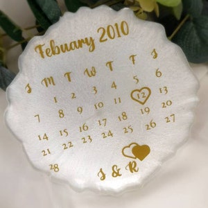 Resin Calendar Coaster Anniversary Gift Valentines Day Gift Wedding ...