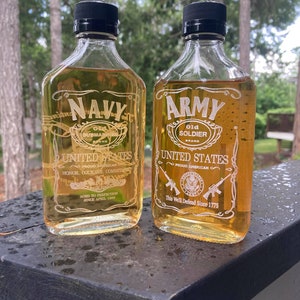 US Army Soldier Glass Flask Bottle - Etsy