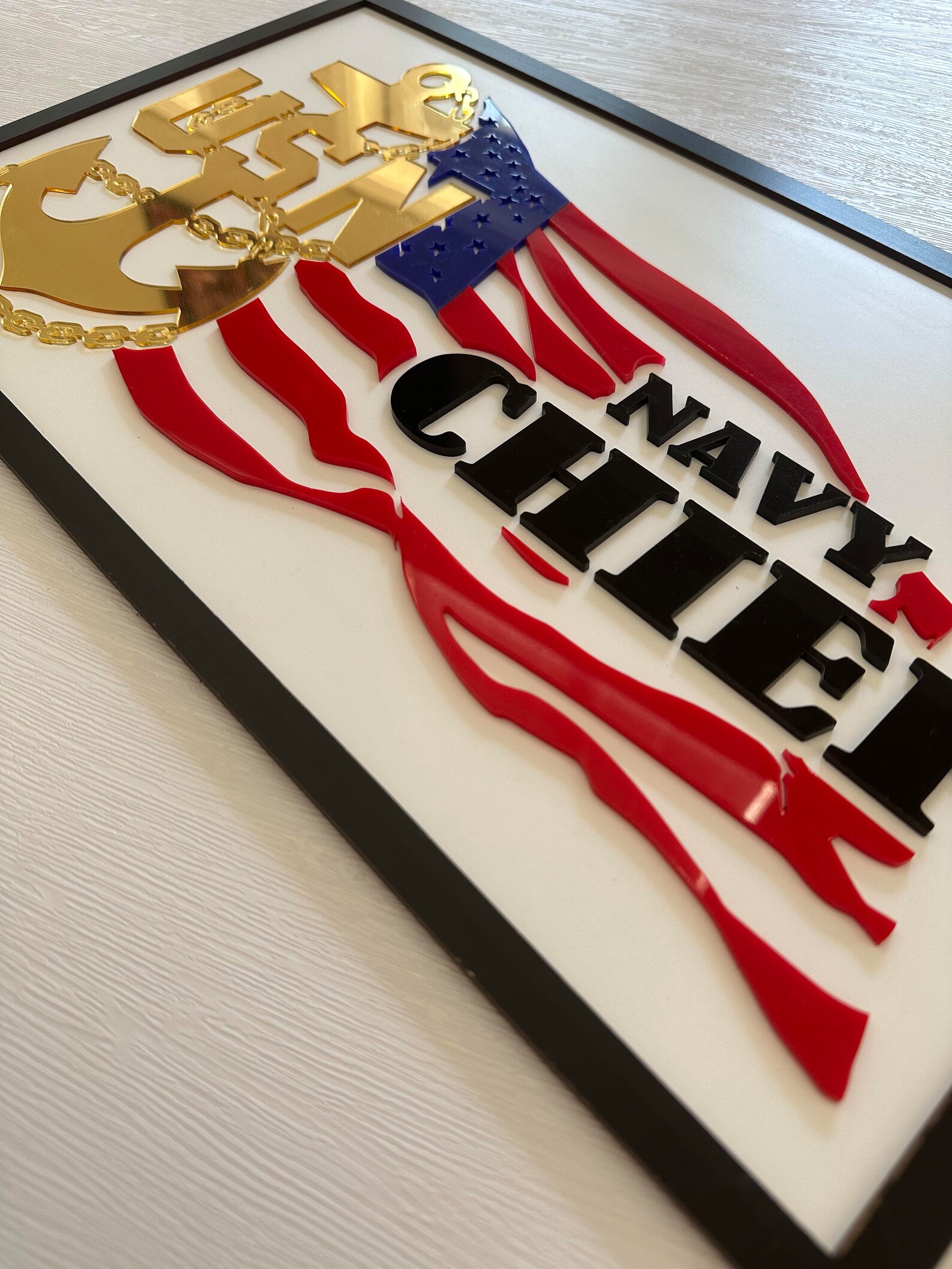 US Navy Chief Black and White Sign: All Ranks/retired Military Gift - Etsy