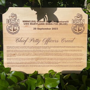 USN Chief Petty Officer Creed - Etsy