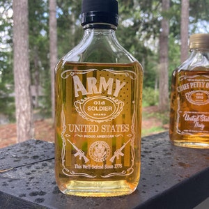 US Army Soldier Glass Flask Bottle - Etsy