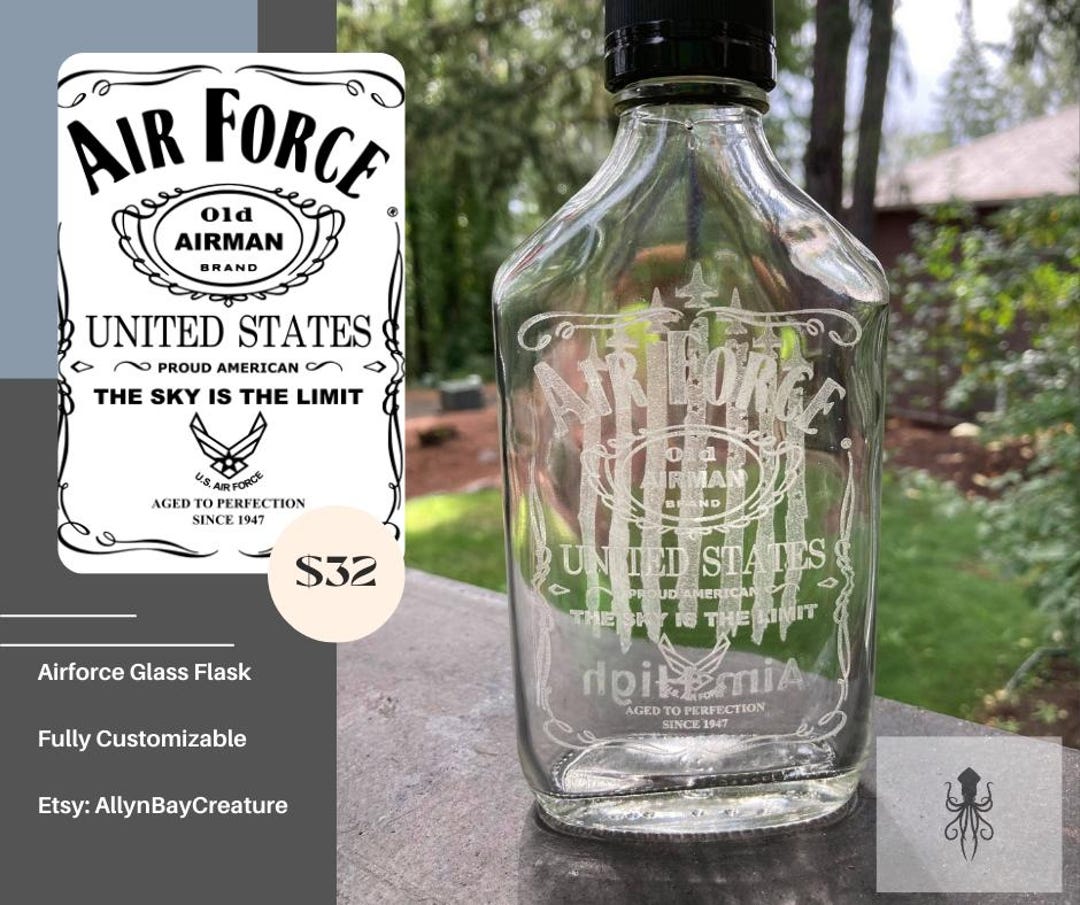 US Air Force Airman Glass Bottle - Etsy