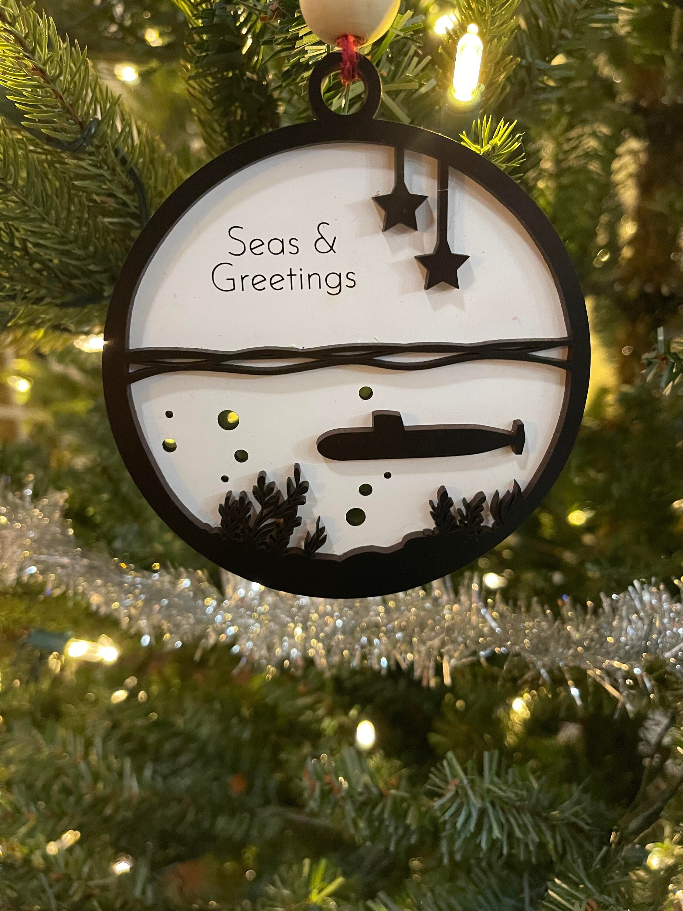 Seas and Greetings Submarine Ornament - Etsy