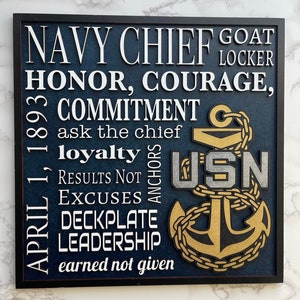Navy Chief Subway Sign - Etsy