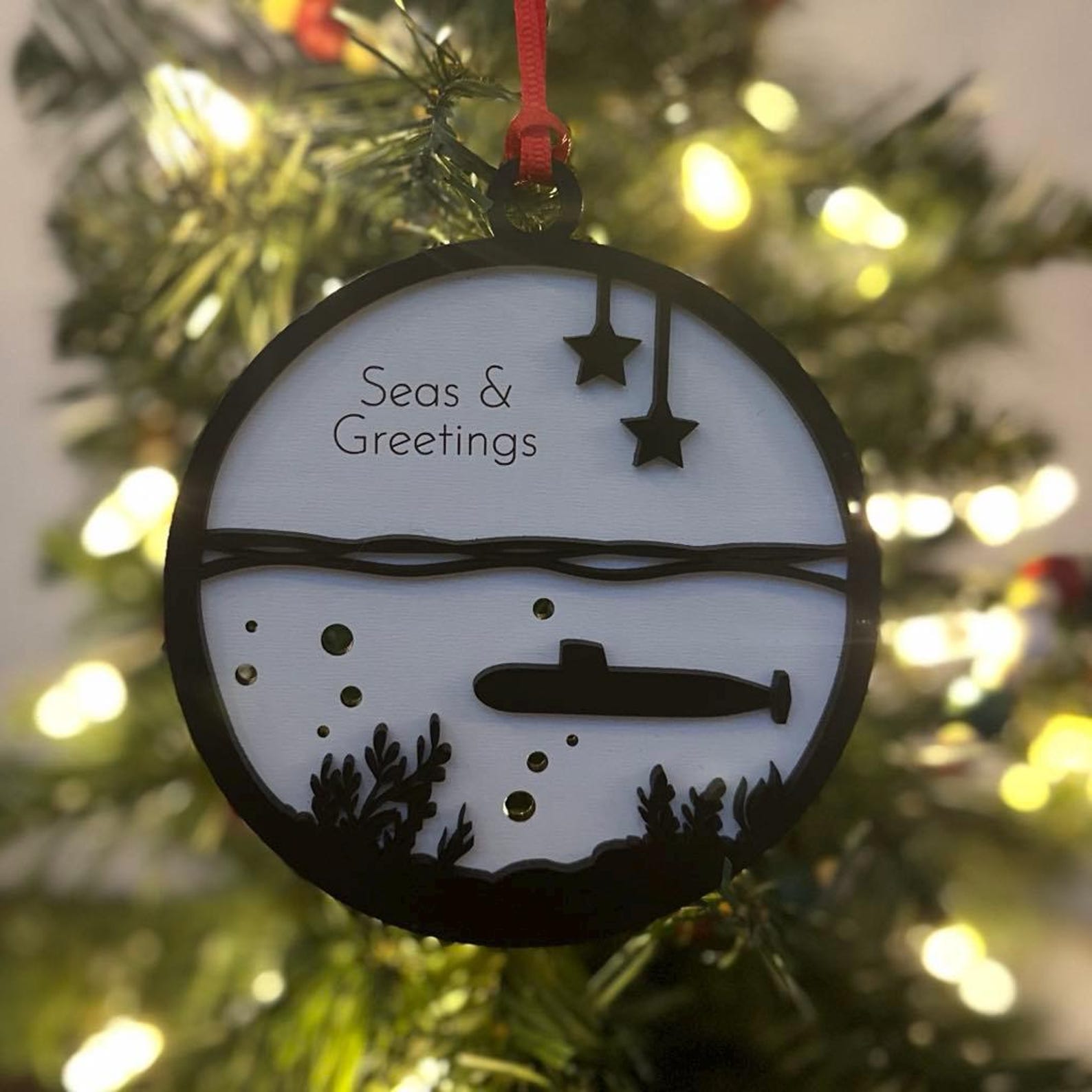 Seas and Greetings Submarine Ornament - Etsy