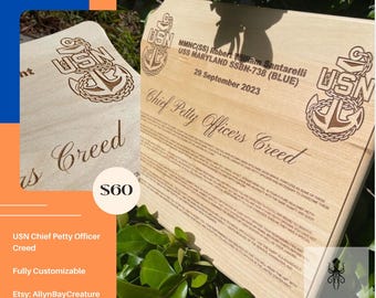 Navy Chief Petty Officer Creed typography Wheel - Etsy