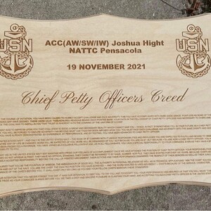 USN Chief Petty Officer Creed - Etsy