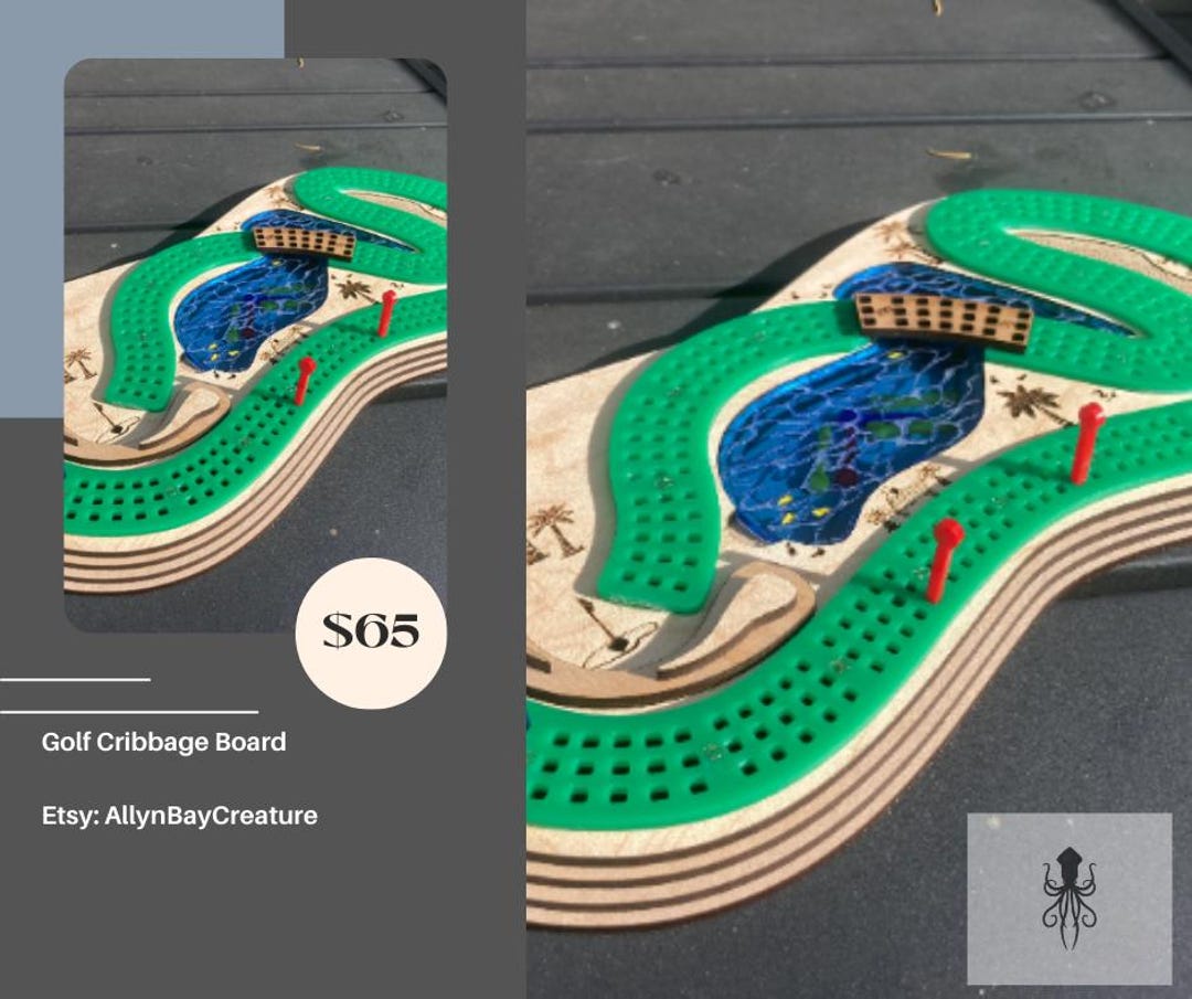 Golf Course Cribbage Board - Etsy