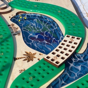 Golf Course Cribbage Board - Etsy