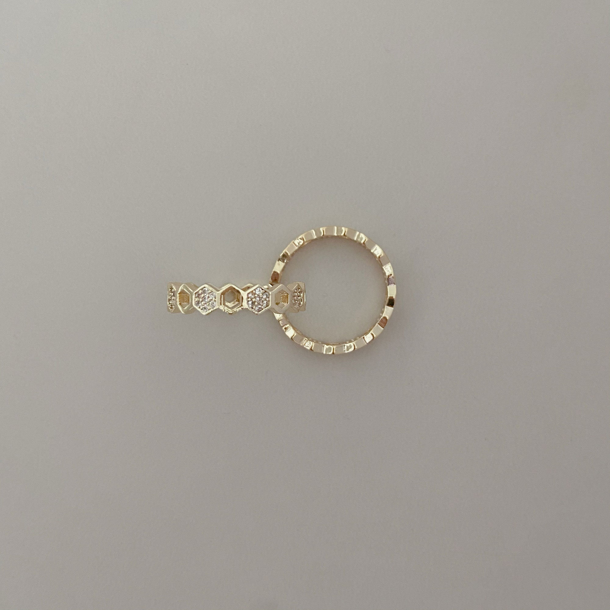Honeycomb Sparkling Adjustable Gold Ring Stackable and Minimalist - Etsy