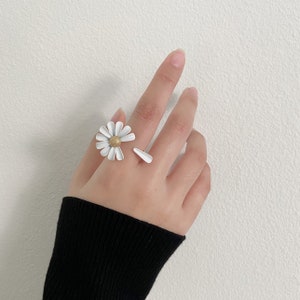Daisy Floral Adjustable Ring Multi-color Ring Daisy Ring Flower Ring ...