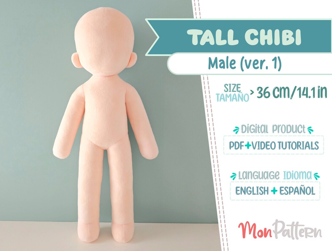 Buy TALL CHIBI Male Ver 1 PDF Sewing Pattern Spanish English ...