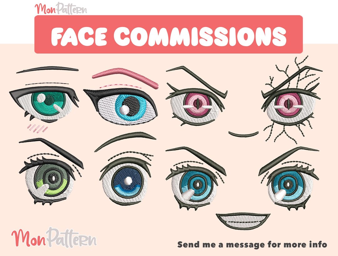 Custom Chibi Anime Face Embroidery File Commission - Etsy