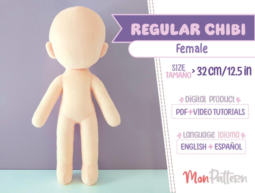 REGULAR CHIBI Female PDF Sewing Pattern English & Español Instructions ...
