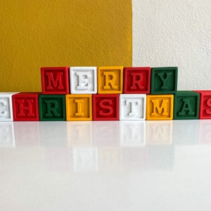 Christmas Wooden Block Set, Merry Christmas Sign, Christmas Home ...