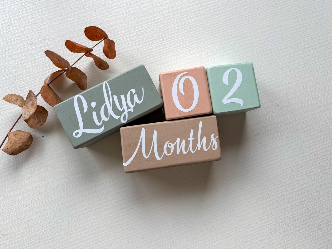 Personalized Memory Blocks, Milestone Blocks, Baby Name Sign, Photo ...