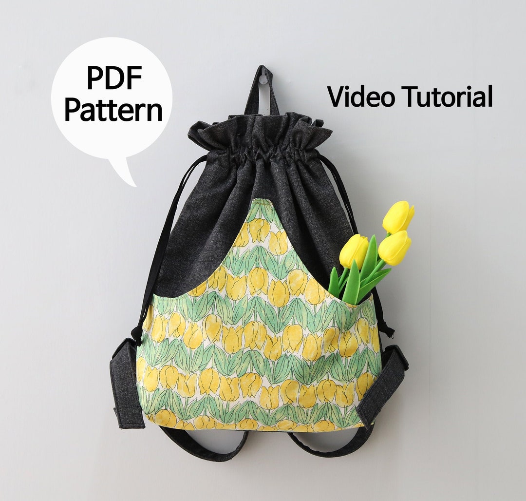 Drawstring Backpack PDF Sewing Pattern,video Tutorial,instant Download ...