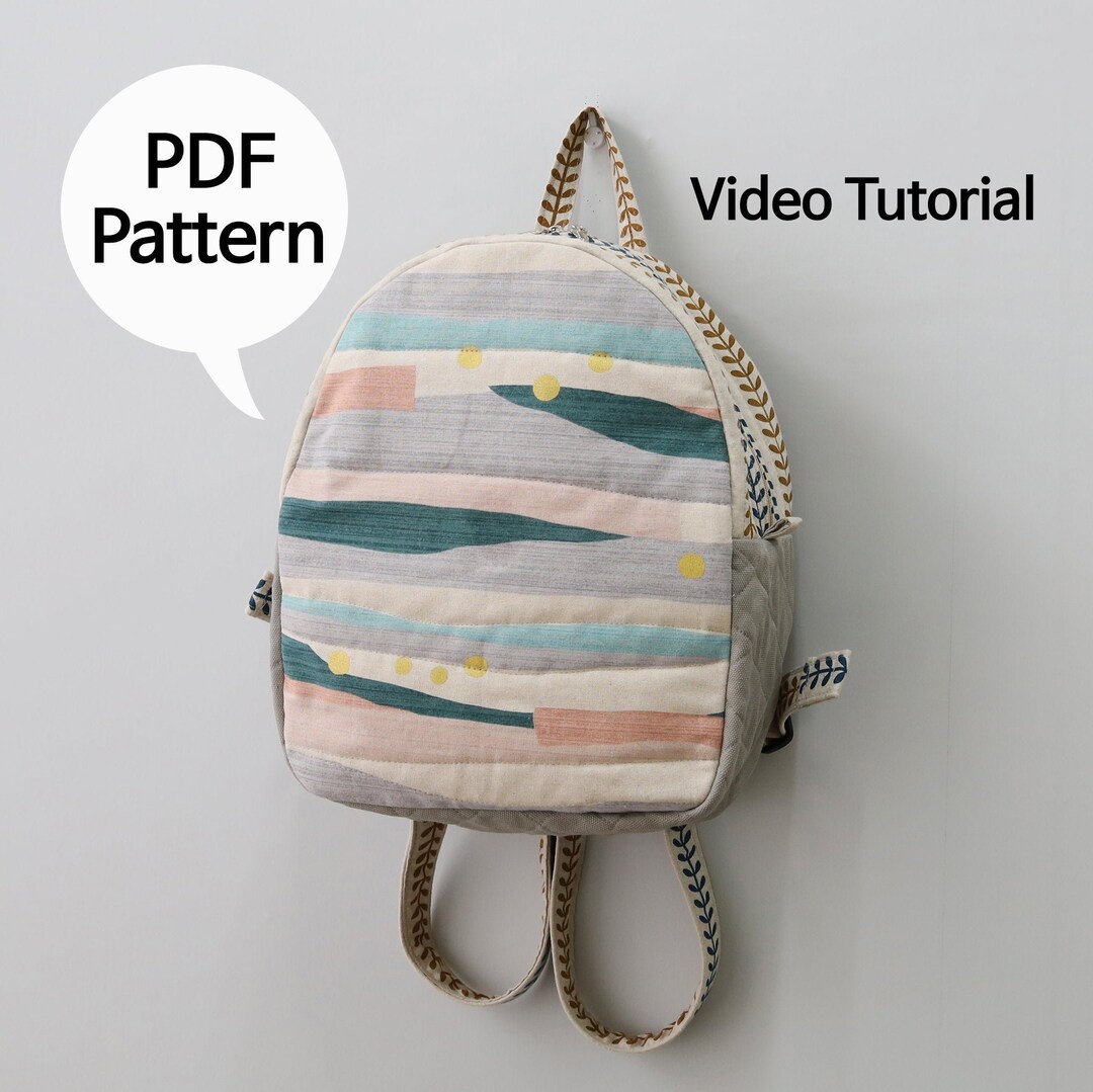 Mini Backpack Sewing Pattern: DIY Small Bag With Video (PDF Tutorial ...
