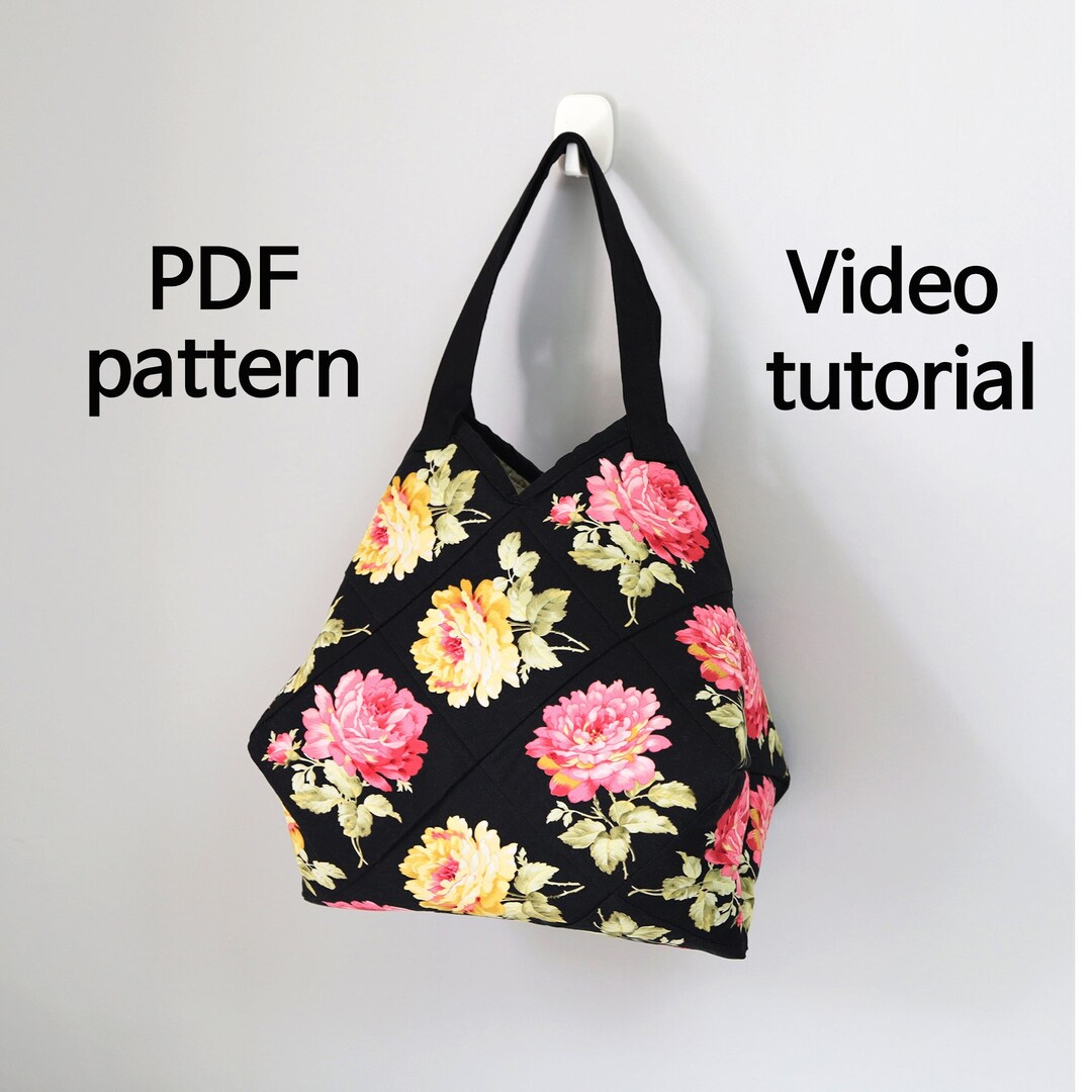 Patchwork Bag Pdf Sewing Pattern Quilting Sewing Pattern Patchwork Bag Of Squares Quilted