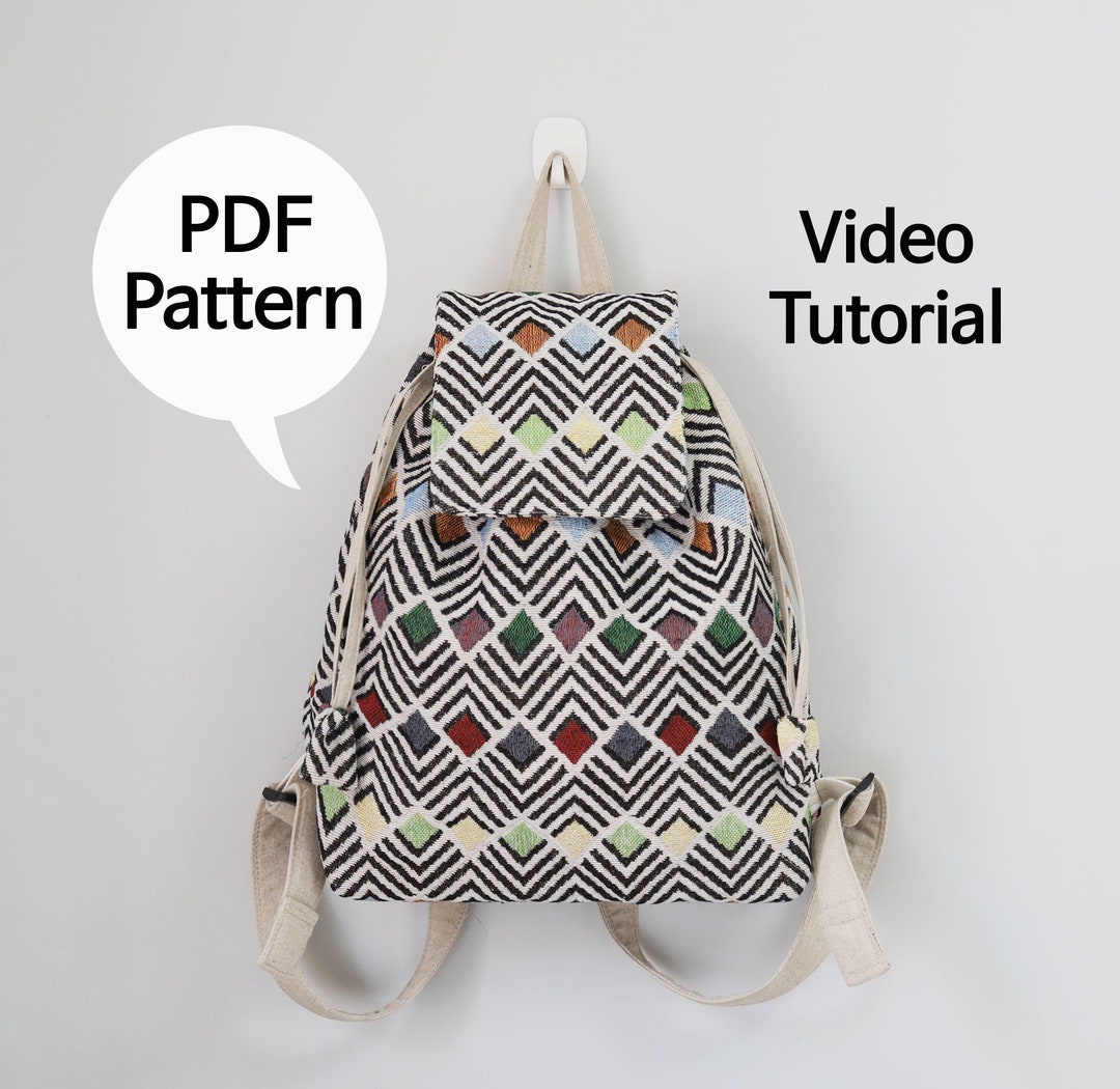 DIY Drawstring Backpack Pattern, PDF Sewing Tutorial Instant Download ...