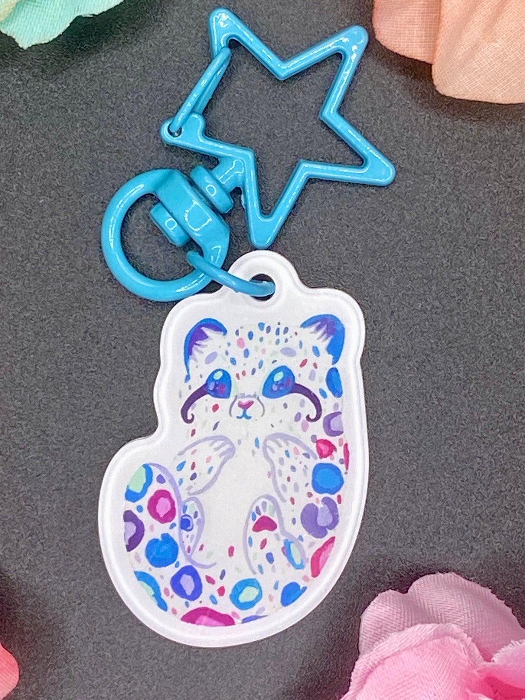 Snow Leopard Keychain - Etsy