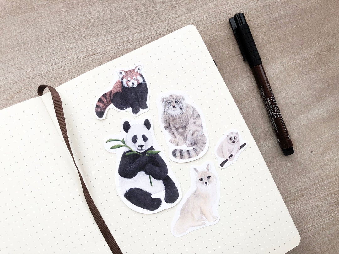 Himalayan Animal Sticker Set of 5 Illustrated Stickers Journal Supplies ...