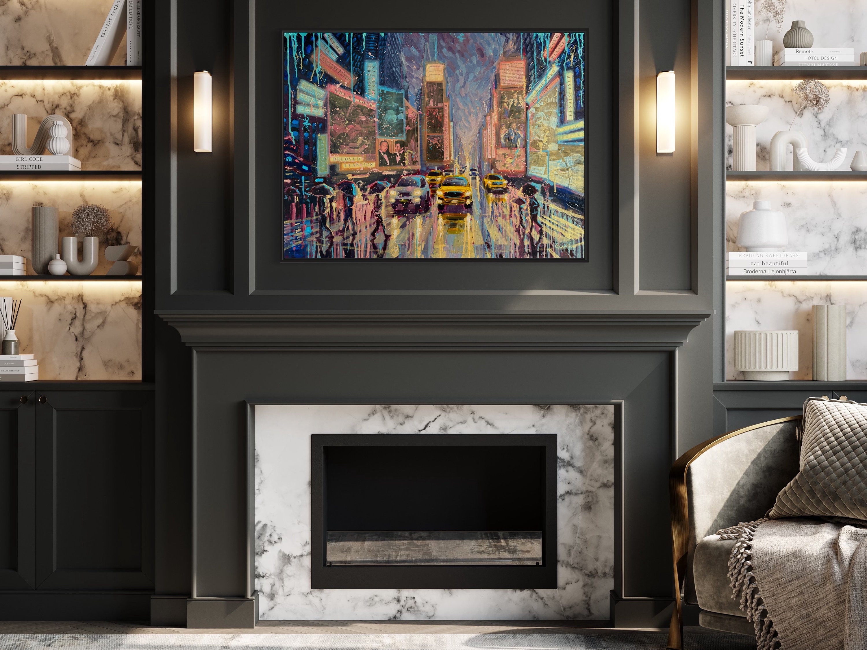 Times Square Rainy Night original Painting - Etsy