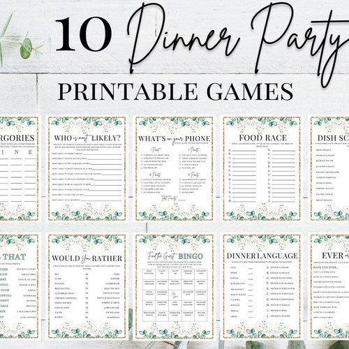 Dinner Party Games Printable Icebreaker Questions/ Games - Etsy