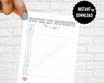 Nurse Acrostic Poem - Etsy