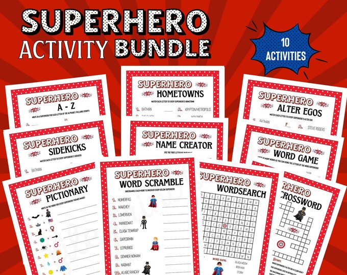 Who Am I Superhero Party Game INSTANT DOWNLOAD Superhero Baby Shower ...