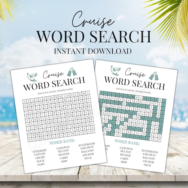 Cruise Word Search - Etsy