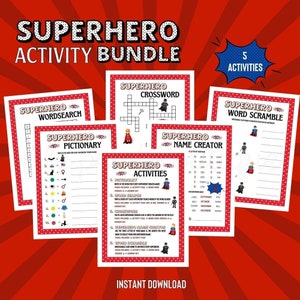 Superhero Printable Kid's Activities, Superhero Crossword, Superhero ...