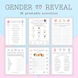 Gender Reveal Party Games Printable Gender Reveal Activities - Etsy