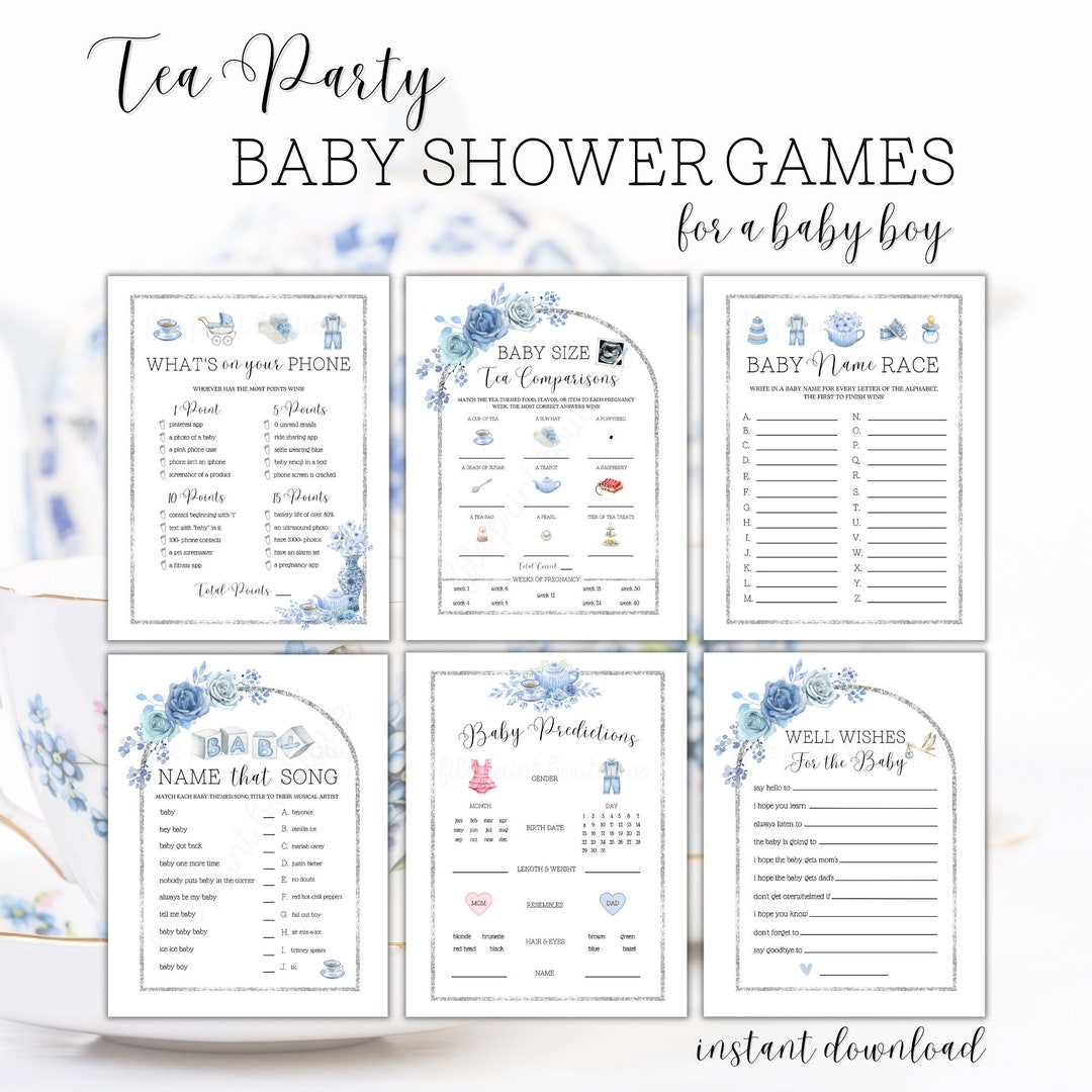 Boy Baby Shower Tea Party Games, Baby Shower Tea Party Games, Baby ...