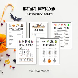 Halloween Printable Games, Halloween Game Bundle, Halloween Printable ...