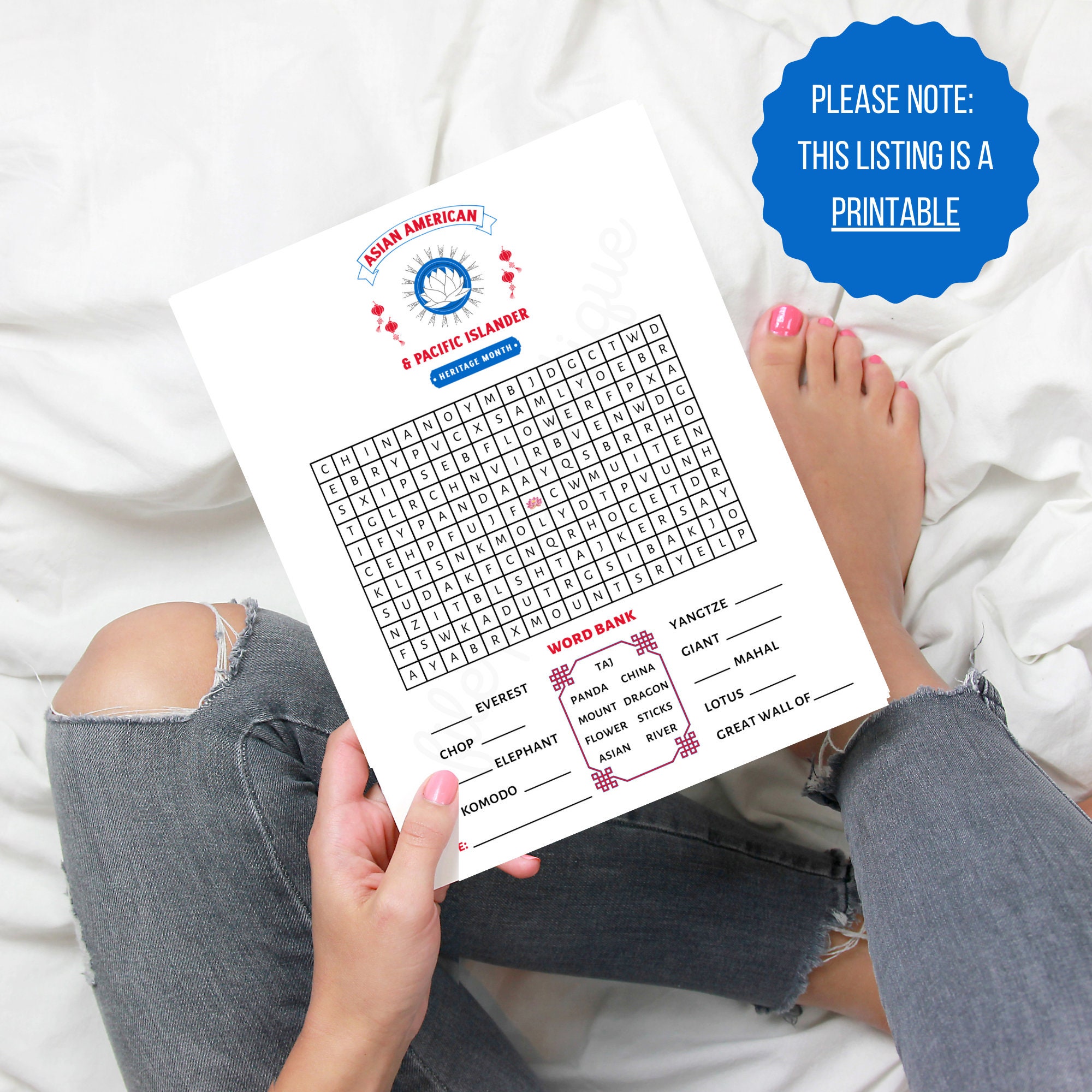 AAPI Heritage Month Printable Activity, AAPI Printable Word Search ...